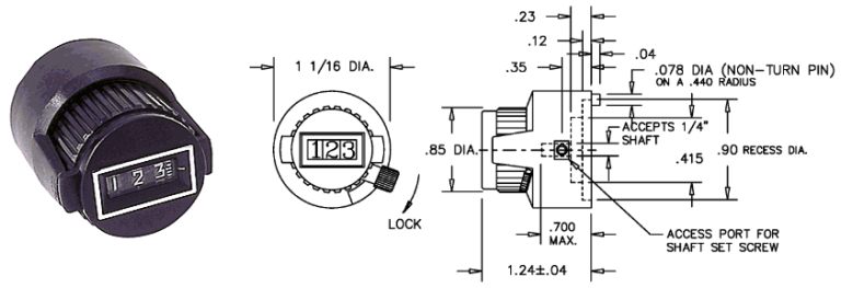 DC27L ConcentricPrecision Turns Counting Dial