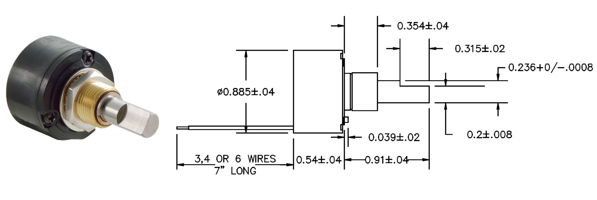 HSM22 Contactless PotentiometerPrecision Single Turn Potentiometer
